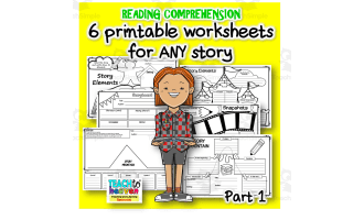 READING COMPREHENSION worksheets for ANY story Part 2 by Teach Simple