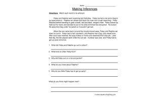 Drawing Inferences Worksheet by Teach Simple