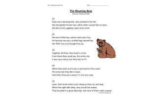 Worm Poem Reading Comprehension Worksheet by Teach Simple