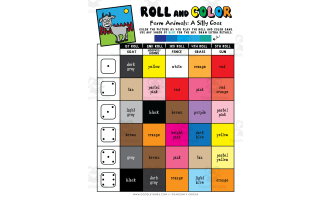 Roll and Color A Resting Chicken Game Sheet and Coloring Page by Teach ...
