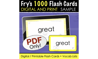 All 1000 Fry's Sight Words - Digital + Printable Flash Cards ...