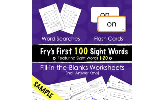 Fry's Ninth 100 Sight Words Fill-in-the-Blanks by Teach Simple