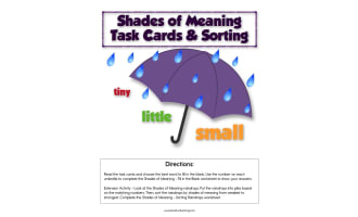 Shades of Meaning Anchor Chart by Teach Simple