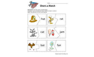 Circling Short A Words Worksheet by Teach Simple