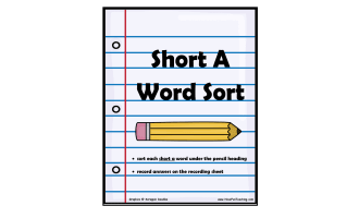 Short Vowel Word Family Activity by Teach Simple