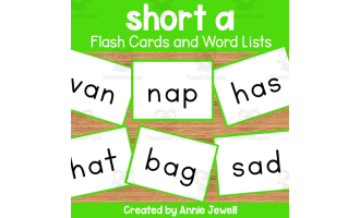 Short Vowel Flash Cards and Word Lists - Short e by Teach Simple