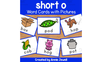 Short Vowel Flash Cards and Word Lists - Short o by Teach Simple