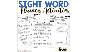 Sight Word Fluency Packet - over by Teach Simple