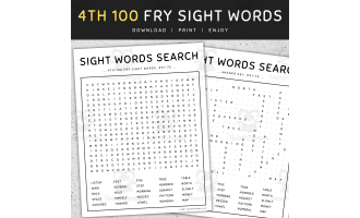 Sight Words Games: Word Search, 3rd 100 Fry Words, [SET 6] by Teach Simple