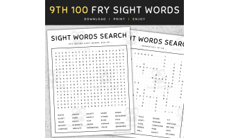 Sight Words Games: Word Search, 5th 100 Fry Words, [SET 6] by Teach Simple