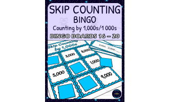 skip counting by 1000s bingo - boards 21-25 by Teach Simple