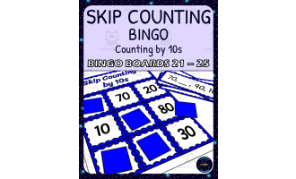 skip counting by 10s bingo - boards 26-30 by Teach Simple