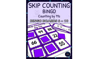 skip counting by 11s bingo - boards 11-15 by Teach Simple