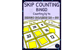 skip counting by 4s bingo - boards 6-10 by Teach Simple