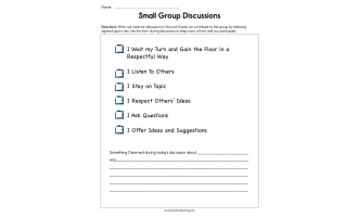Small Group Discussions Checklist Worksheet by Teach Simple