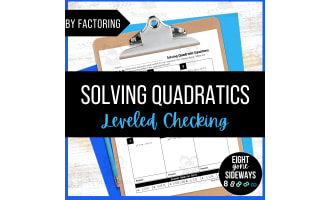 Solving Quadratic Equations by Factoring Matching Worksheet by Teach Simple