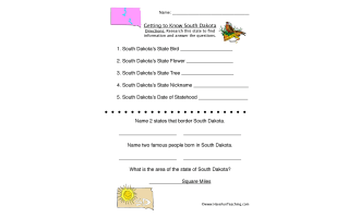 North Dakota Word Search Worksheet by Teach Simple