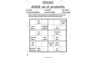 Spanish: Verb HABER Present Tense Sudoku by Teach Simple
