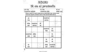 Spanish: SABER Present Tense Sudoku by Teach Simple