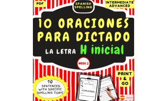 SPANISH SPELLING DICTATION NO PREP WEEK 6 La tilde en palabras ...