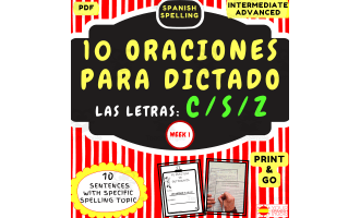 SPANISH SPELLING DICTATION NO PREP WEEK 6 La tilde en palabras esdrújulas Oraciones para dictado ...