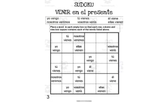 Spanish: PONER Present Tense Sudoku by Teach Simple