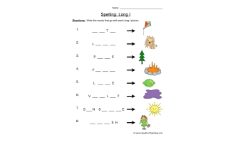 Long I Worksheet by Teach Simple