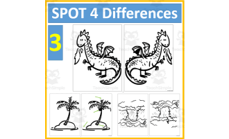Spot Four Differences Series |4| by Teach Simple