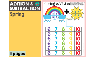Spring Addition and Subtraction Fluency Worksheets - Addition and ...