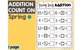 Spring Addition Worksheet by Teach Simple