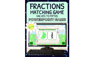 Spring Fractions Matching Game Activity - 1/2s to 1/5s - Digital ...