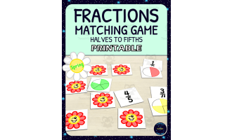 Spring Fractions Matching Game Activity - 1/2s to 1/12s - Printable by ...