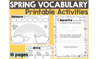 Spring Vocabulary Tracing Cards by Teach Simple
