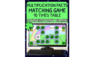 St Patricks Day 12 Times Table Matching Game - Digital by Teach Simple