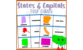 US States and Capitals Flash Cards by Teach Simple