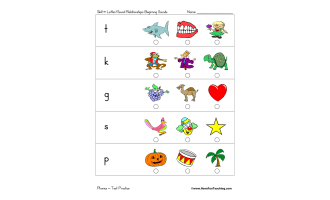 Teacher Led Beginning Sounds Test Practice Worksheet by Teach Simple