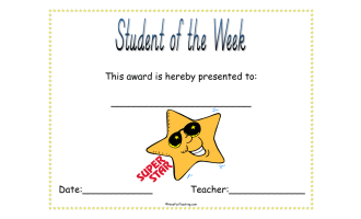 Student of the Day Reward Certificate by Teach Simple