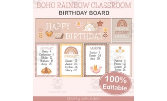 End Of Year Classroom Awards in Boho Rainbow Theme - 100% Editable by ...