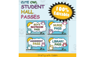 Classroom Hall Pass in Rainbow Theme - 100% Editable by Teach Simple