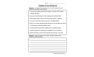 Write the Subject Worksheet by Teach Simple