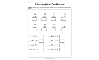 Subtracting From One Thousand Worksheet by Teach Simple