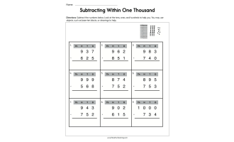 Subtracting From One Hundred Worksheet by Teach Simple