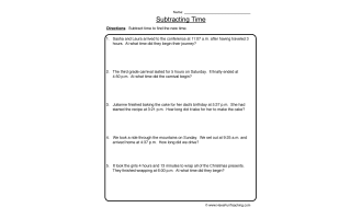 Elapsed Time Word Problem Solving Worksheet by Teach Simple