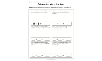 Subtraction Equations Word Problems Worksheet by Teach Simple