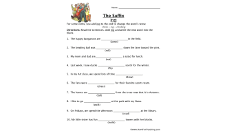 Suffix ED and ING Worksheet by Teach Simple