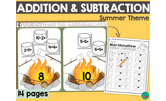 Summer Math Center Measurement by Teach Simple