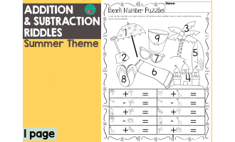 Summer Addition Bump Game by Teach Simple