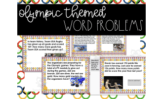 Winter Olympics Themed Mixed Operations Math Task Cards (Print and ...