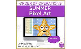 Summer Order of Operations Challenging Pixel Art Activity by Teach Simple
