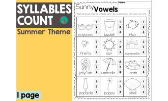 Syllable Count Worksheet by Teach Simple